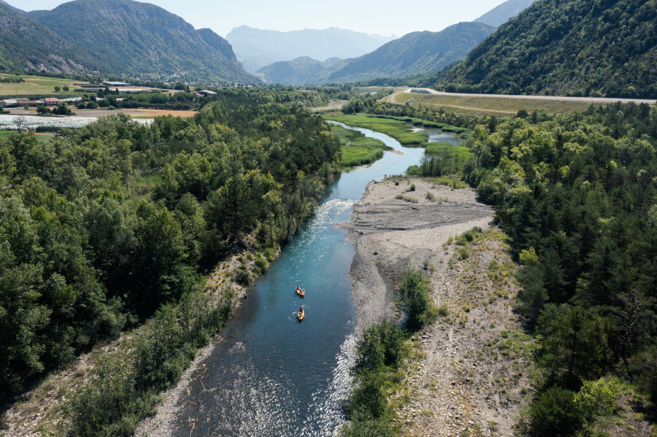 Kayak sur la durance sauvage